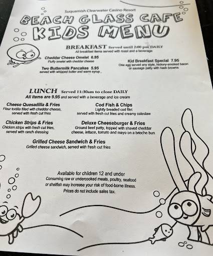 Menu at Beach Glass Cafe, Suquamish, Suquamish Way NE