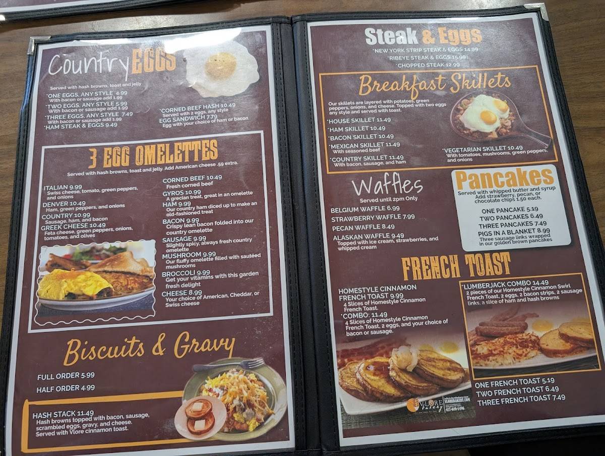 Menu at Bearfoot Cafe, Potosi