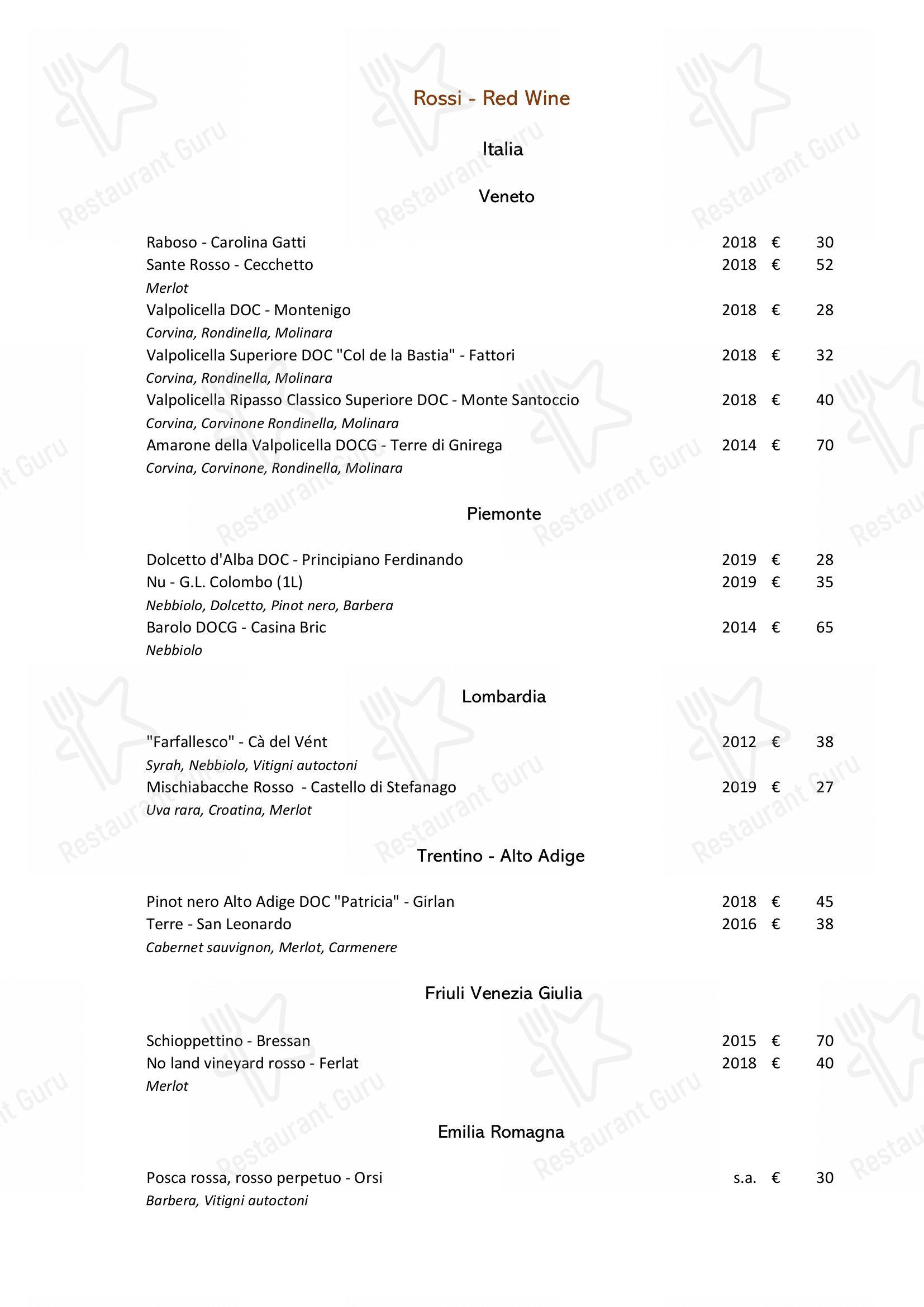 Menu da Beccafico Guna Restaurant, Venezia