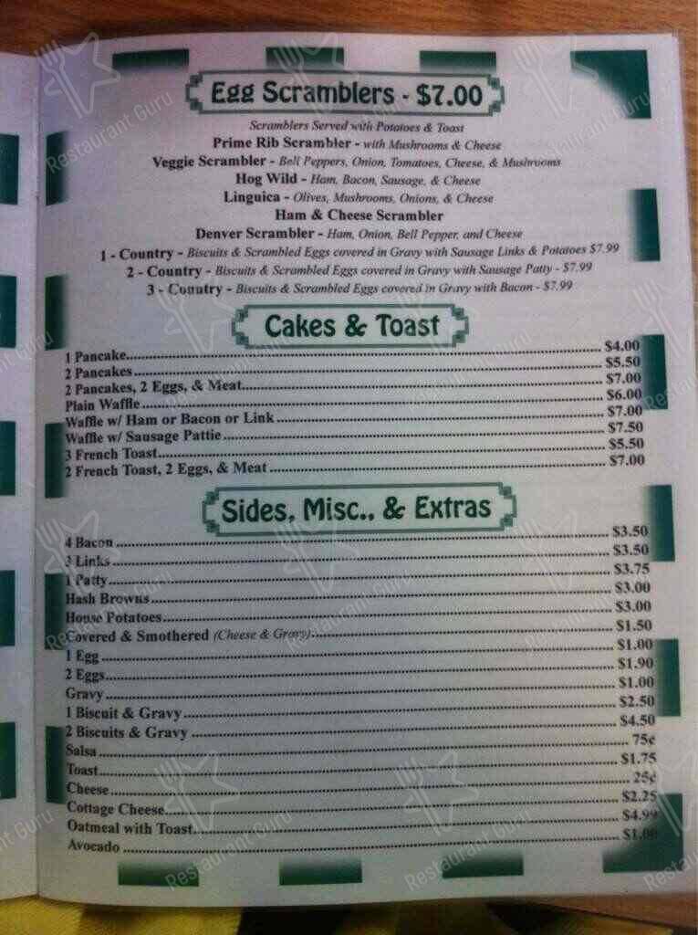Menu at Becca's Cafe, Anderson
