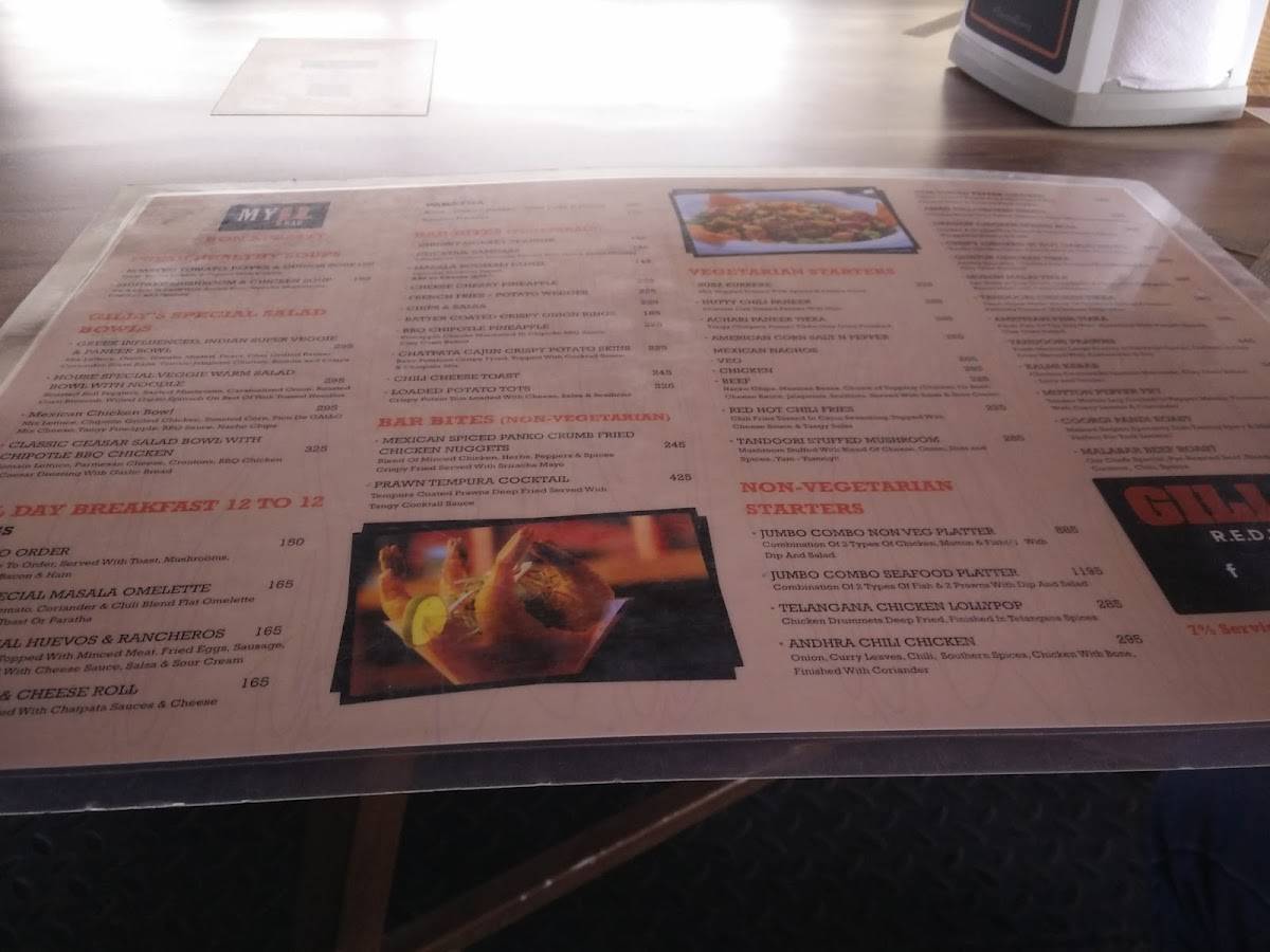Menu at The Terrace at Gilly's Redefined, Bengaluru
