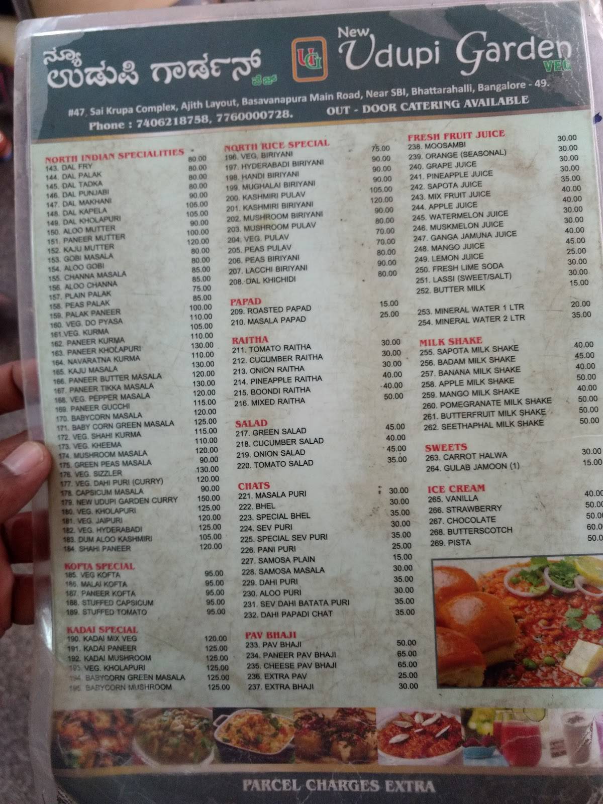 Menu at New Udupi Garden Veg, Bengaluru, 47