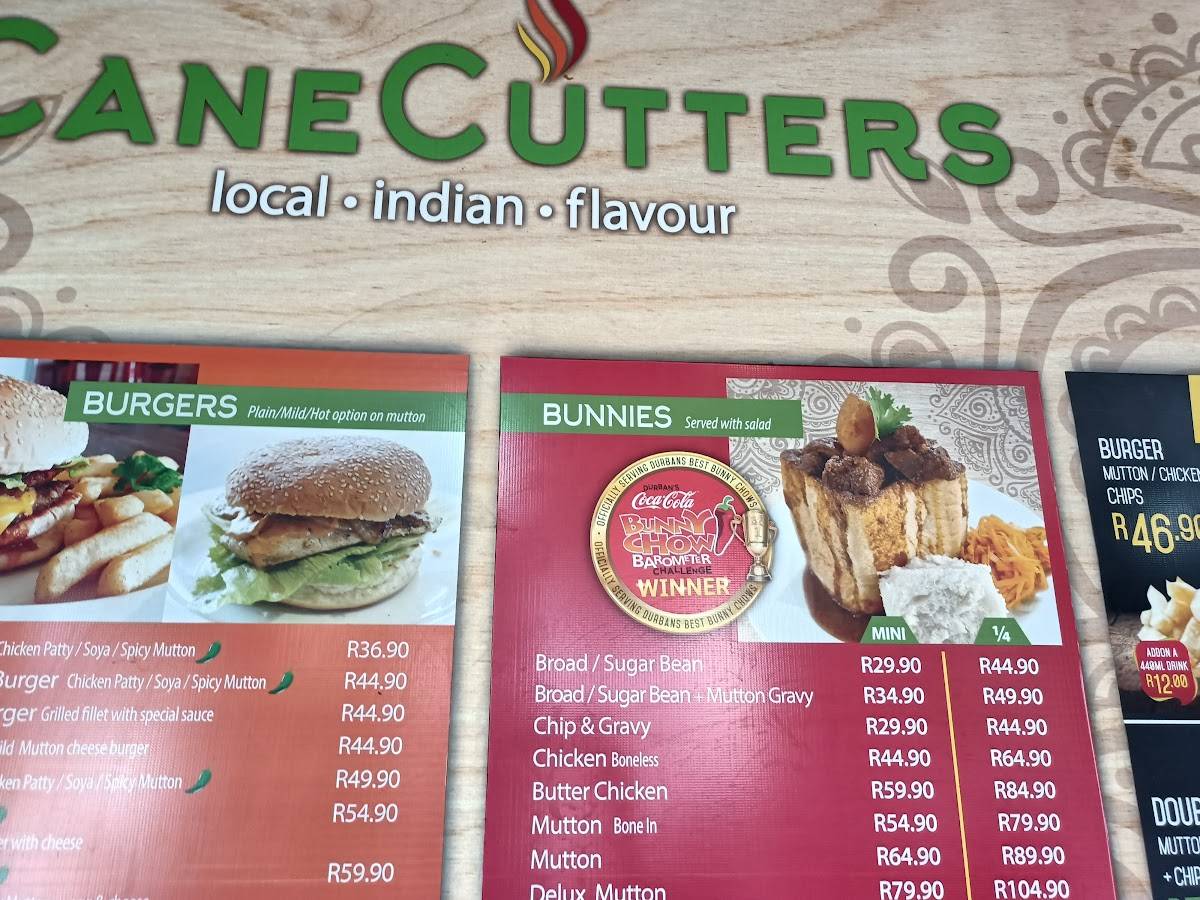 Menu at Canecutters Glenwood restaurant, Berea, 53-55 Helen Joseph Rd