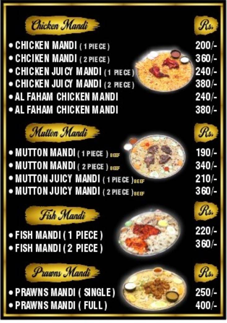Menu at Best Arabian Mandi restaurant, Hyderabad