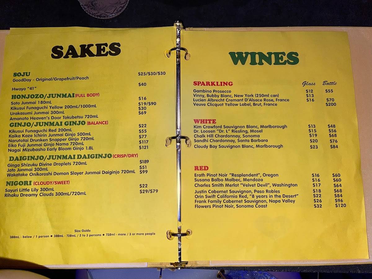 Menu at Best Friend restaurant, Las Vegas