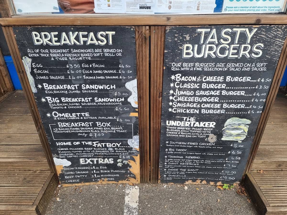 Menu at Betsy the Bus Cafe, Bicester