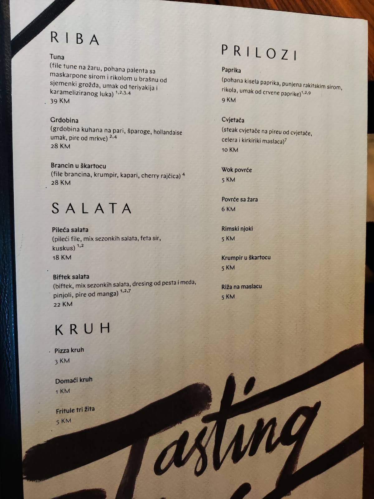 Menu at Bezdan21 restaurant, Grude