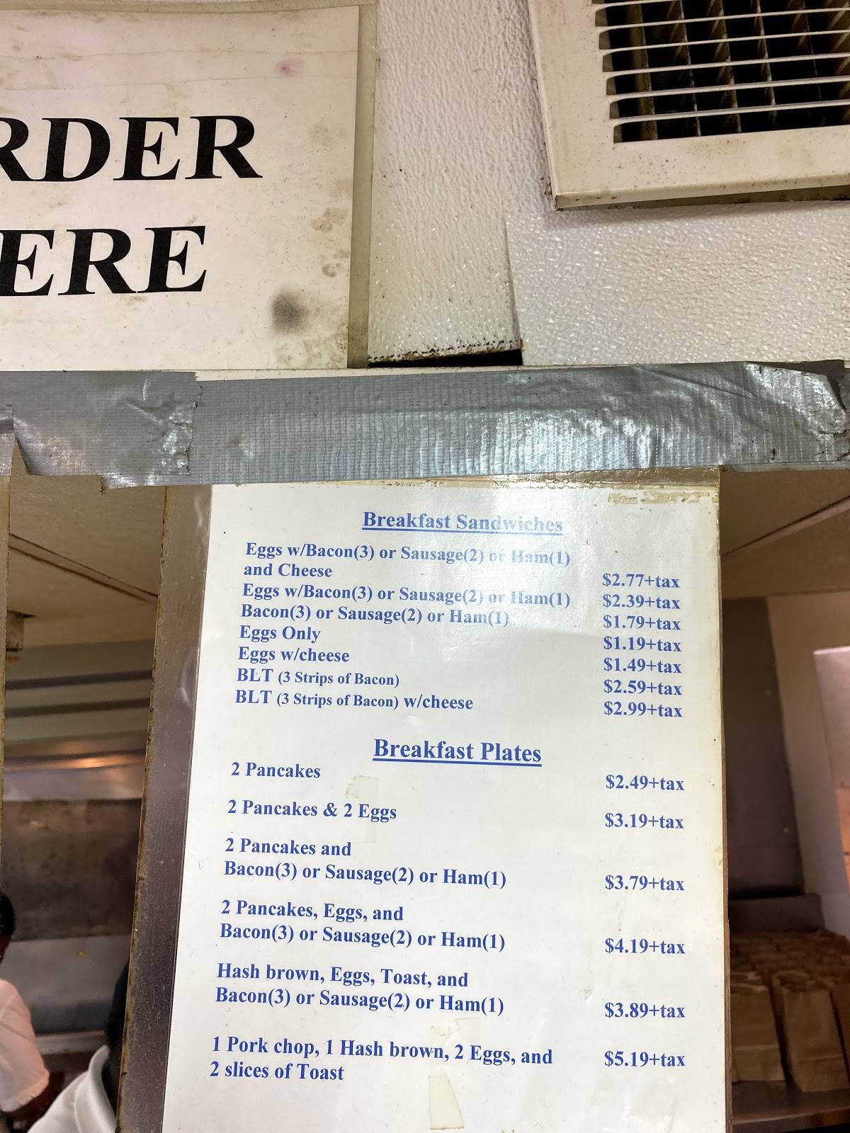 Menu at Big Daddy Convenience Store fast food, Dallas