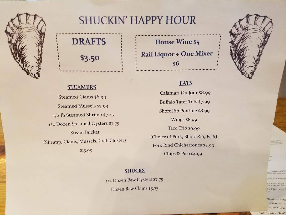 Menu at Big Oyster Brewery pub & bar, Lewes