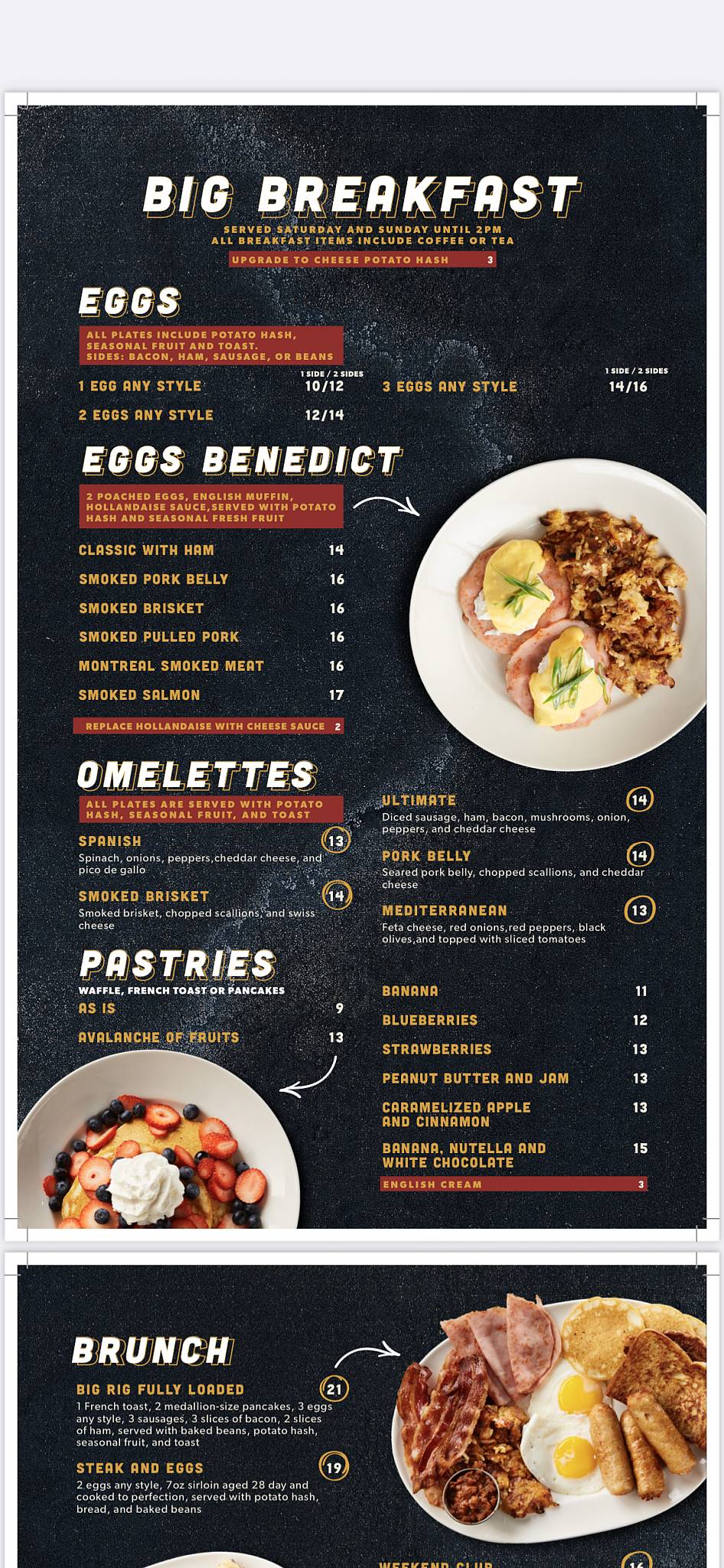 Menu at Big Rig Kitchen & Brewery - Ogilvie restaurant, Ottawa