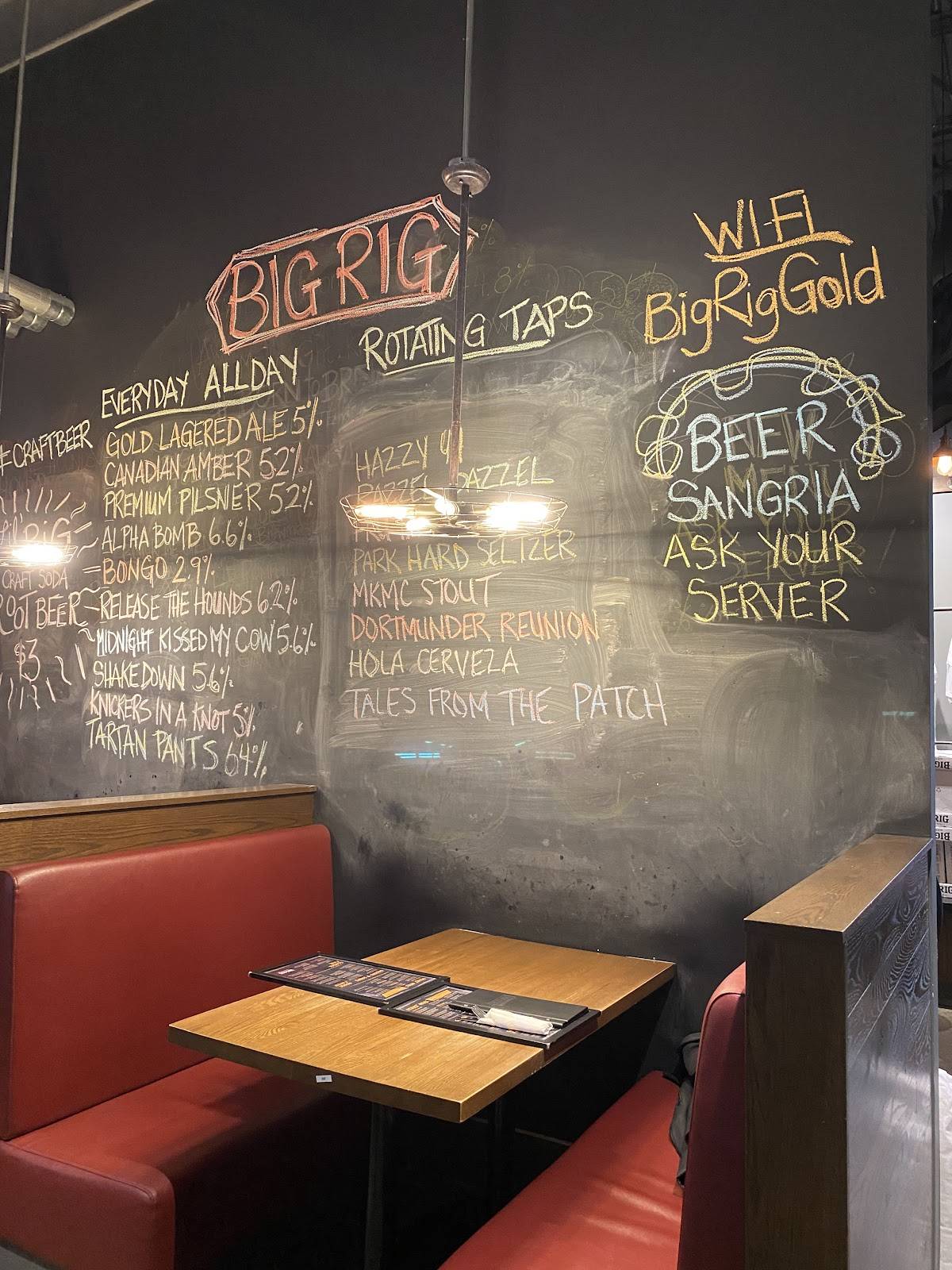Menu at Big Rig Kitchen & Brewery - Ogilvie restaurant, Ottawa