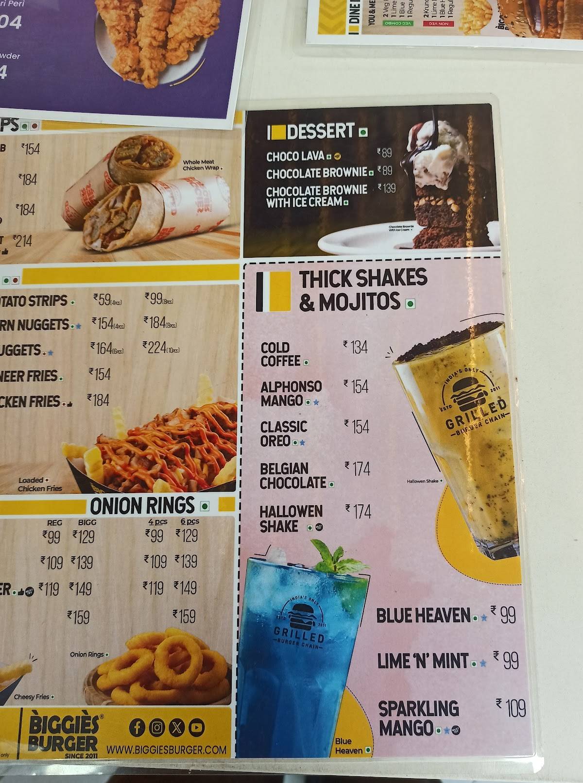 Menu at Biggies Burger : Grand Square Mall (Chennai), Chennai