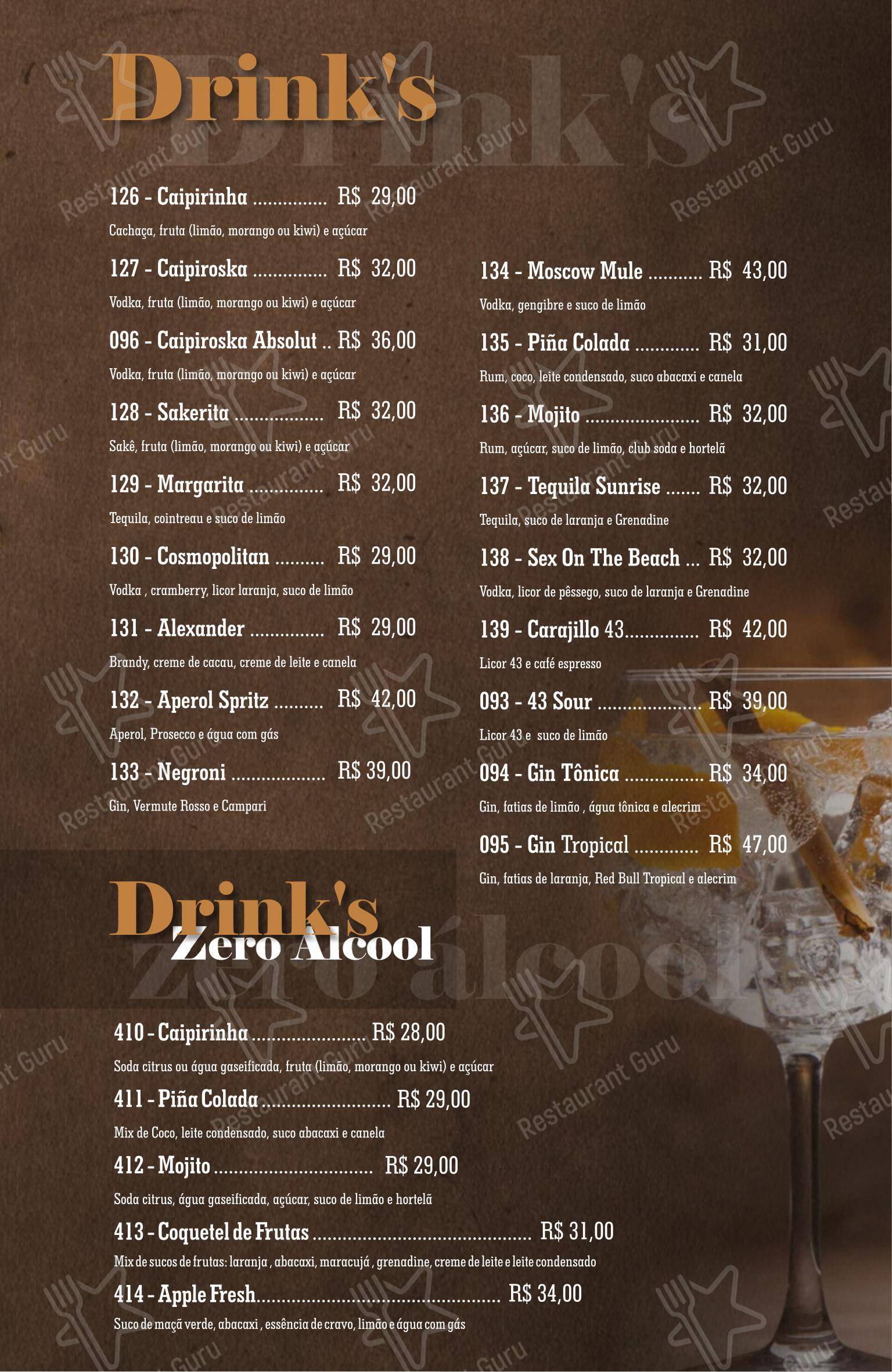 Menu em Boteco do Bill pub & Bar, Canela