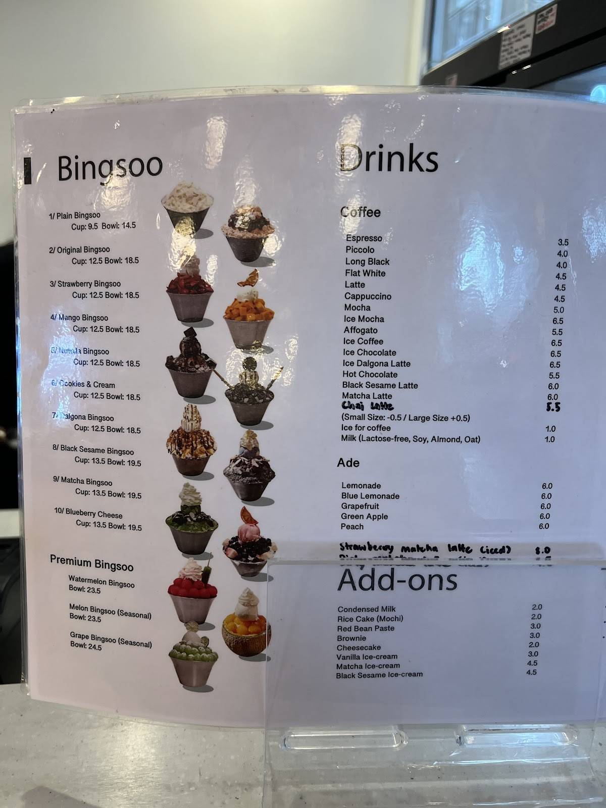 Menu at Bing.Go desserts, Chermside