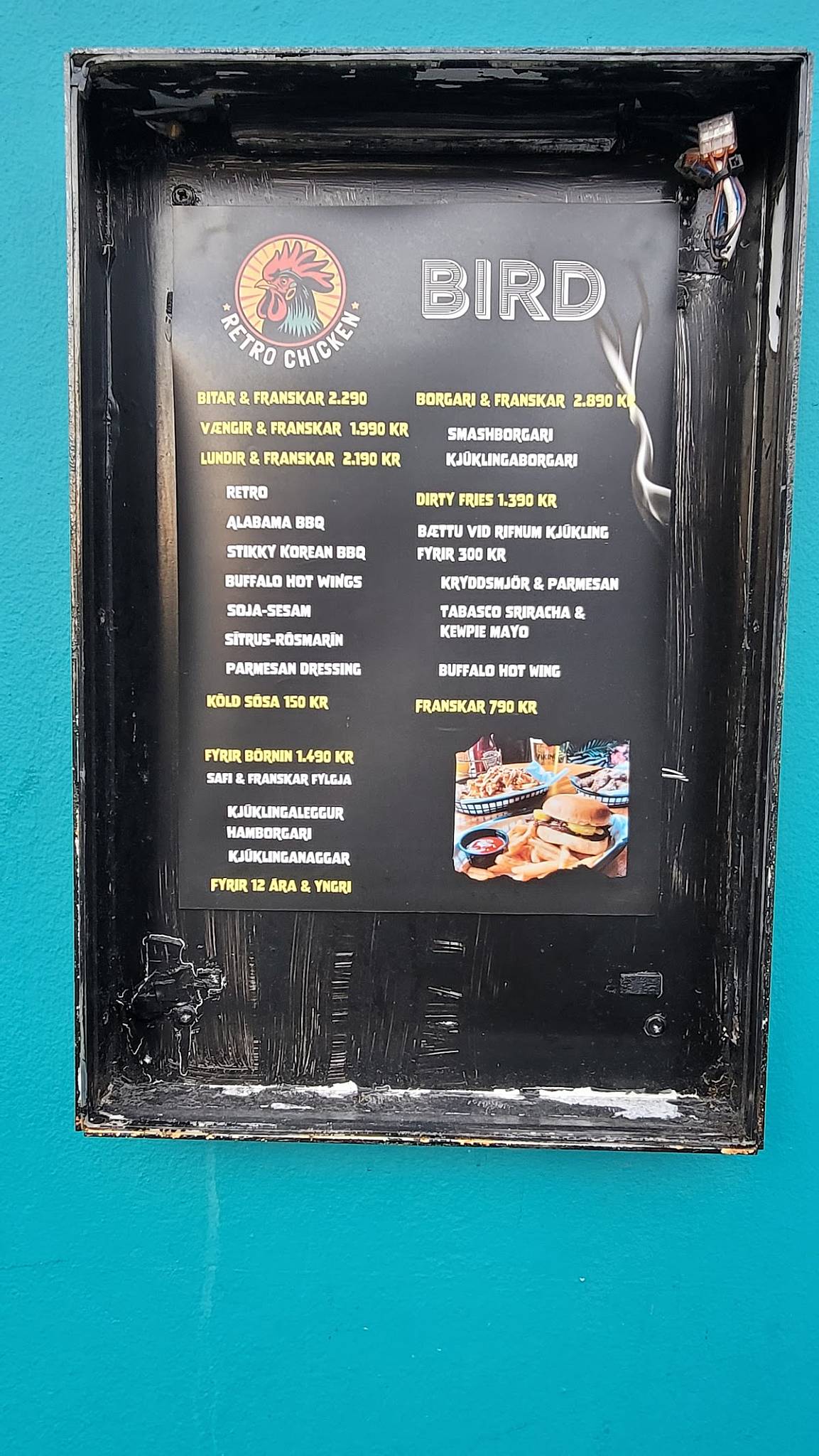 Menu at Bird pub & bar, Reykjavík