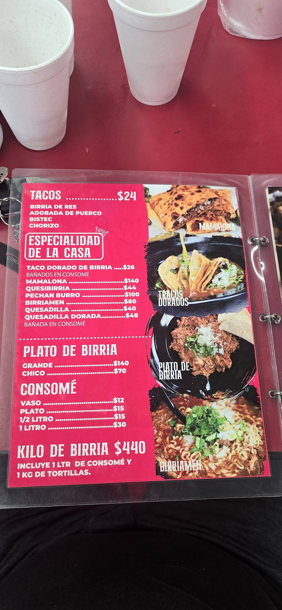 Carta del restaurante Birria Mr. Pechan El Rey del la Birria, Leon ...