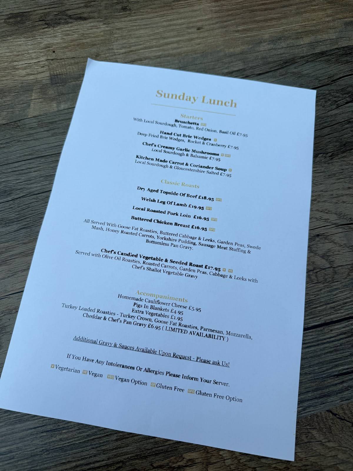 Menu at Bistro 8 restaurant, Blackwood