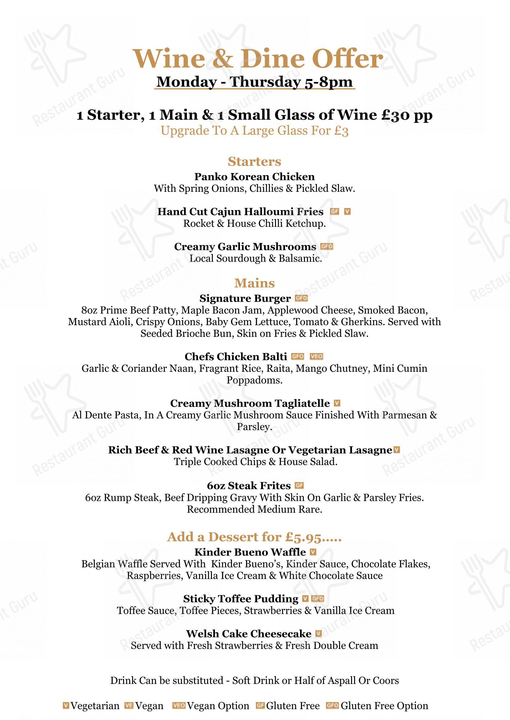 Menu at Bistro 8 restaurant, Blackwood