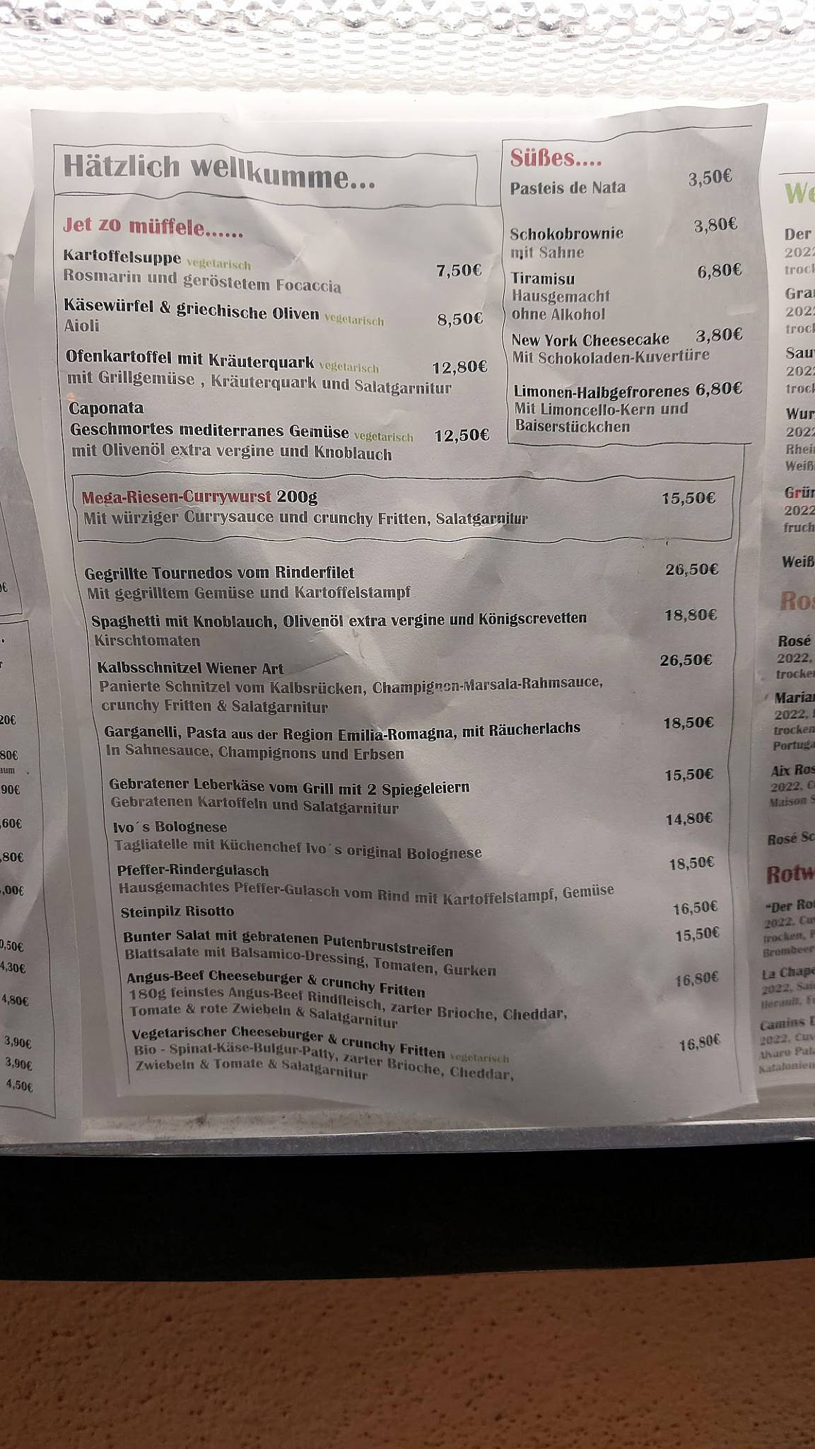 Speisekarte von Bistro Matilda restaurant, Köln