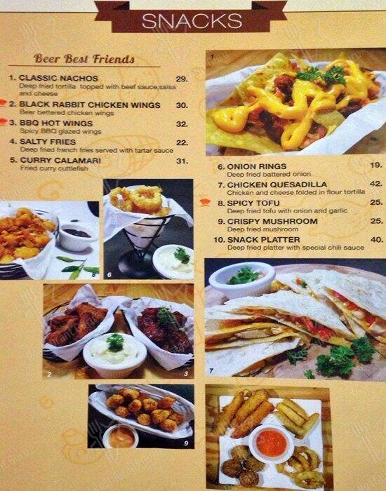 Menu at Black Rabbit (Pizza n Bar), North Jakarta, Jl. Bulevar Timur ...