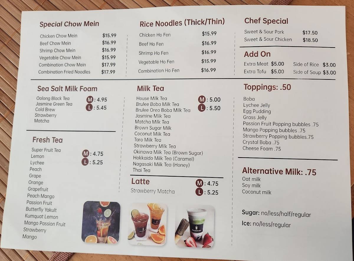 Menu at Black Straw Tea Bar & Kitchen, Spokane Valley