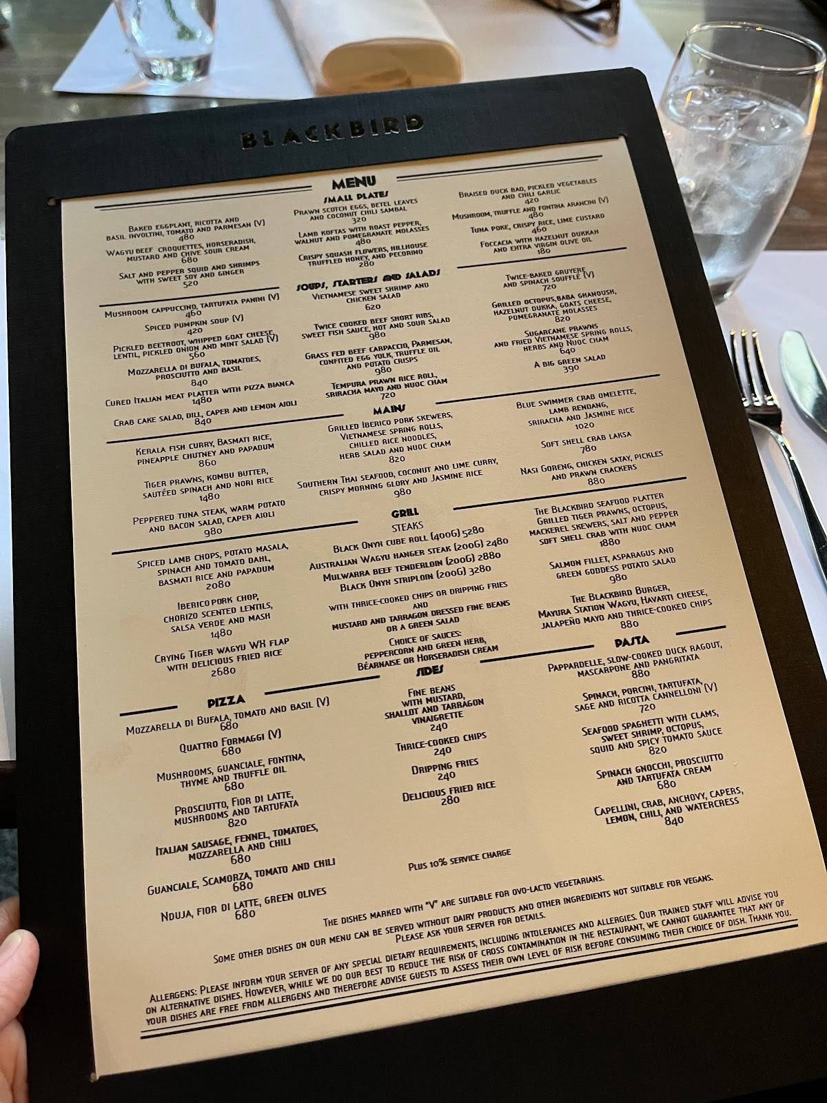 Menu at Blackbird Makati restaurant, Makati, 1229 Makati Ave