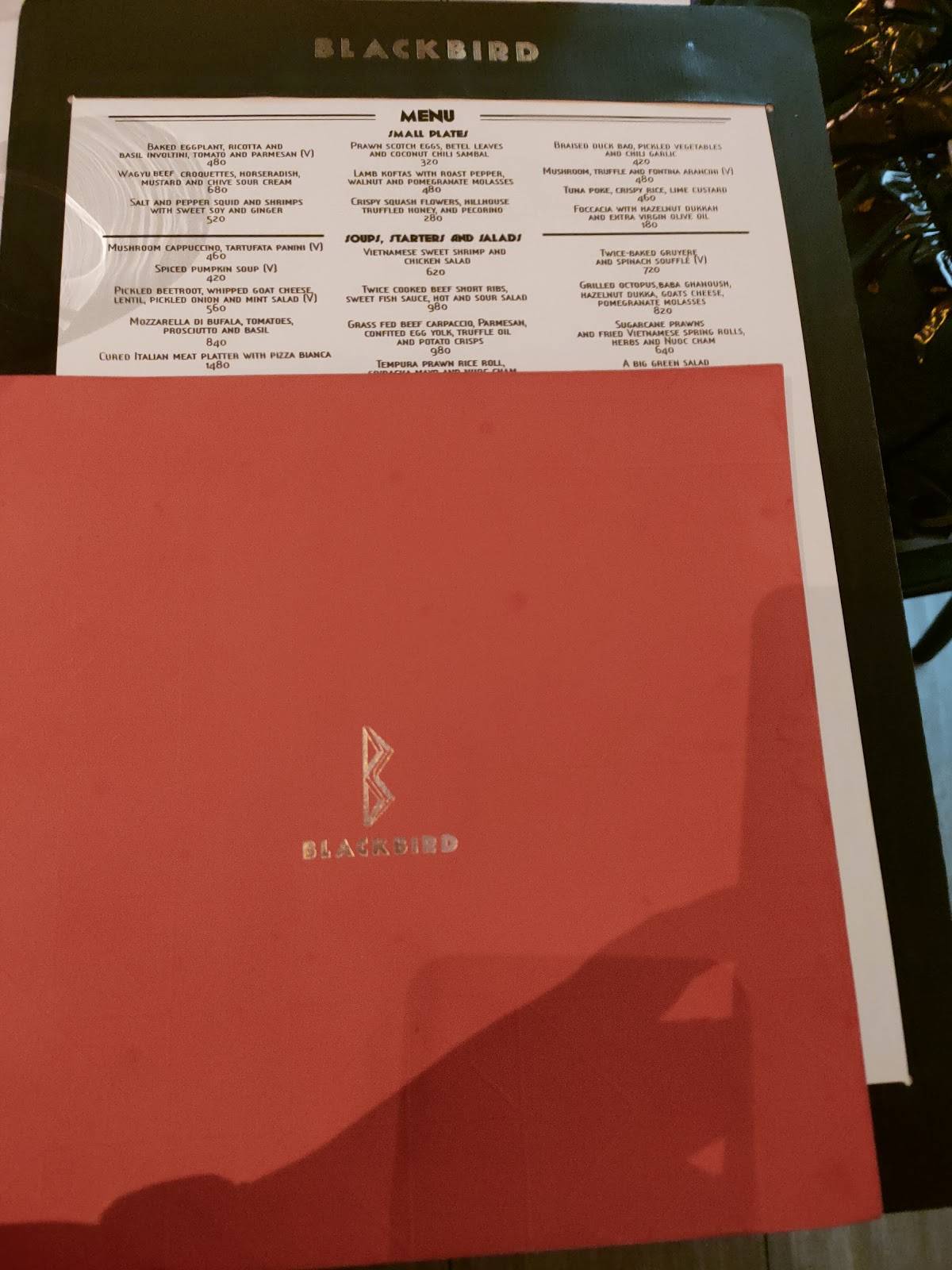Menu at Blackbird Makati restaurant, Makati, 1229 Makati Ave