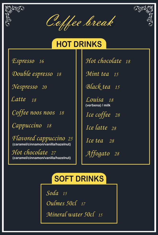 Menu at Blacksmith agadir restaurant, Agadir
