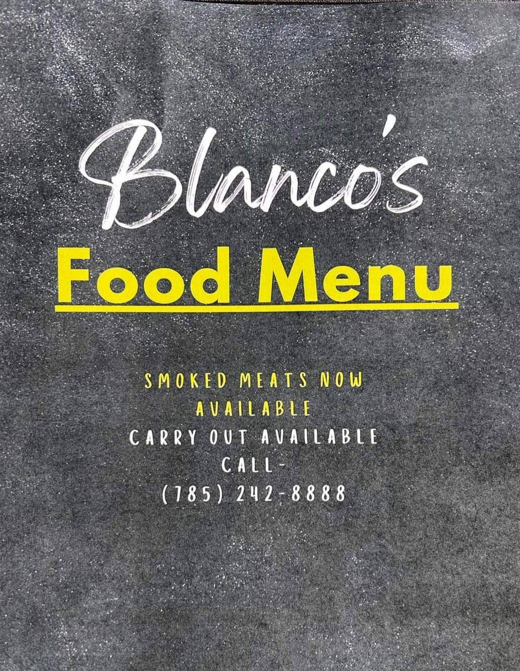 Menu at Blanco’s pub & bar, Ottawa