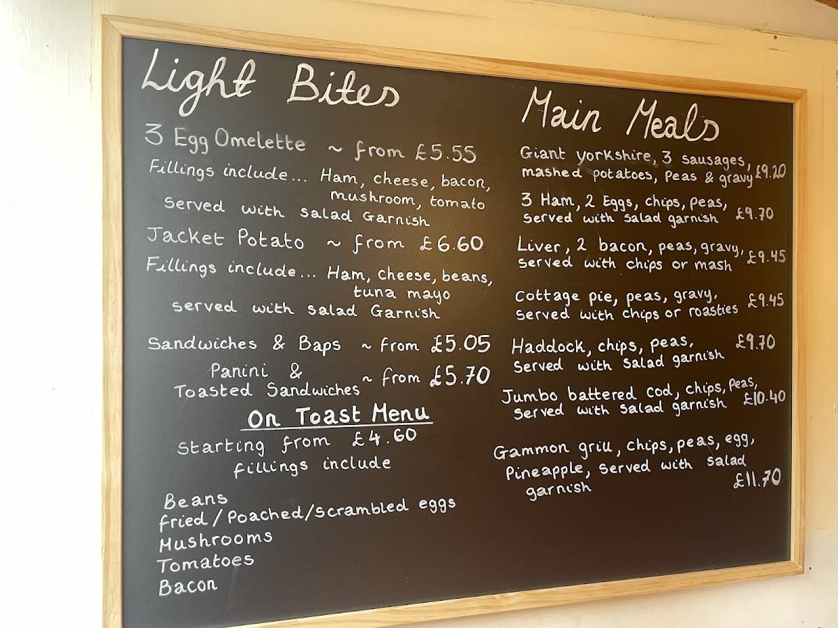 Menu at The Gorge Cafe, Blandford Forum