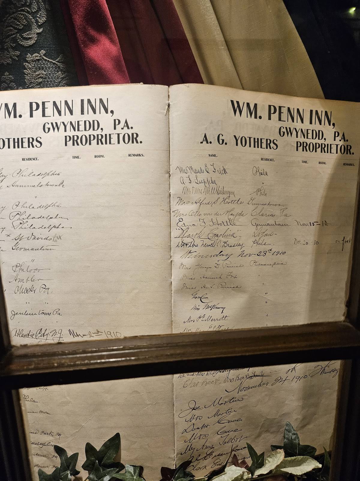 Menu at William Penn Inn restaurant, Gwynedd