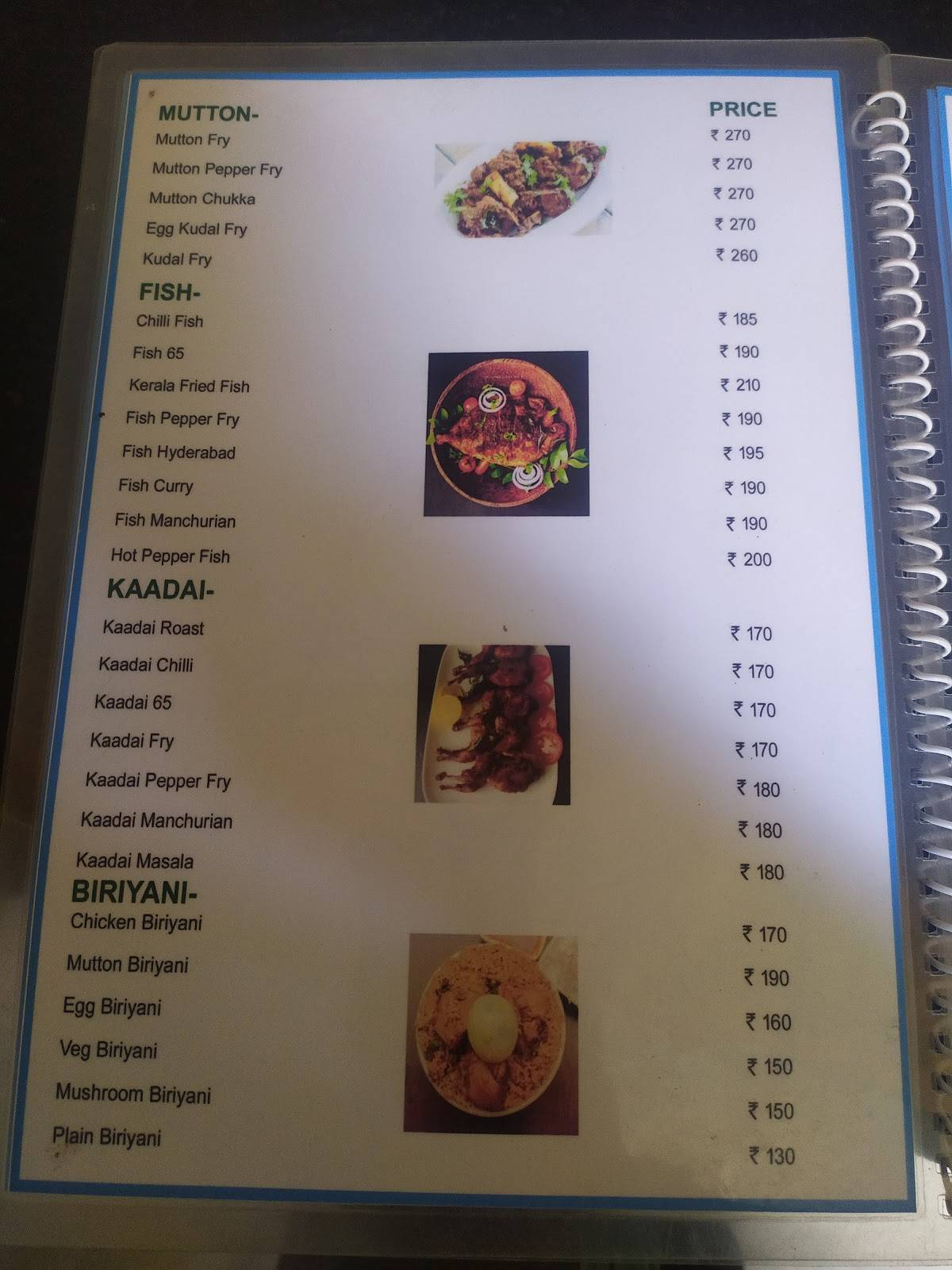 Menu at Blue Line Restaurant, Coimbatore, Trichy Rd