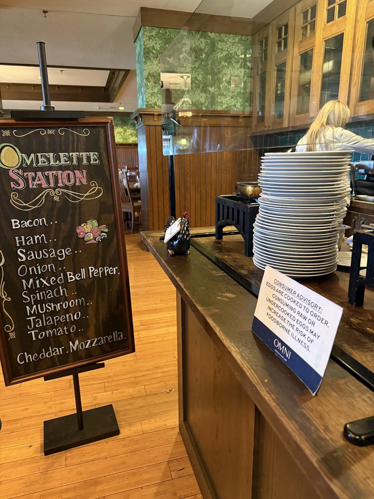 Menu at Blue Ridge restaurant, Asheville