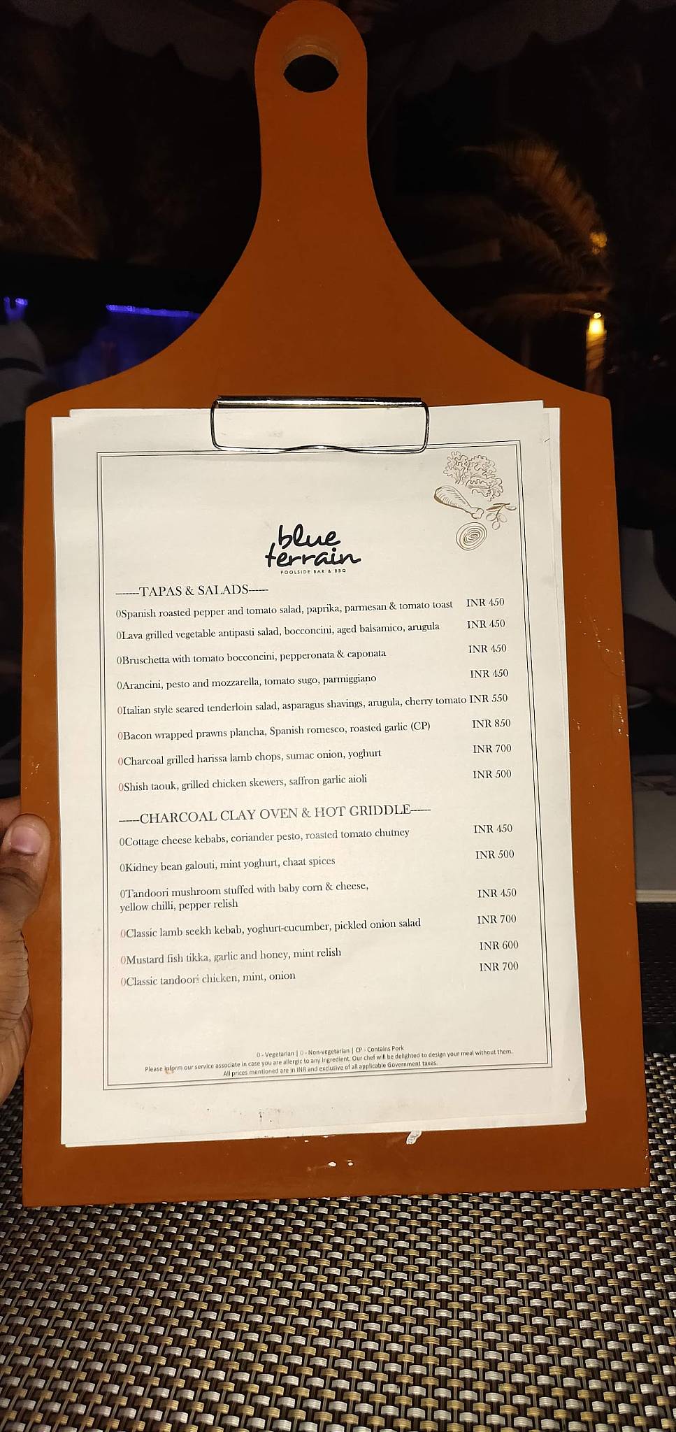 Menu at Blue Terrain, Bengaluru, Novotel Bengaluru Tech Park