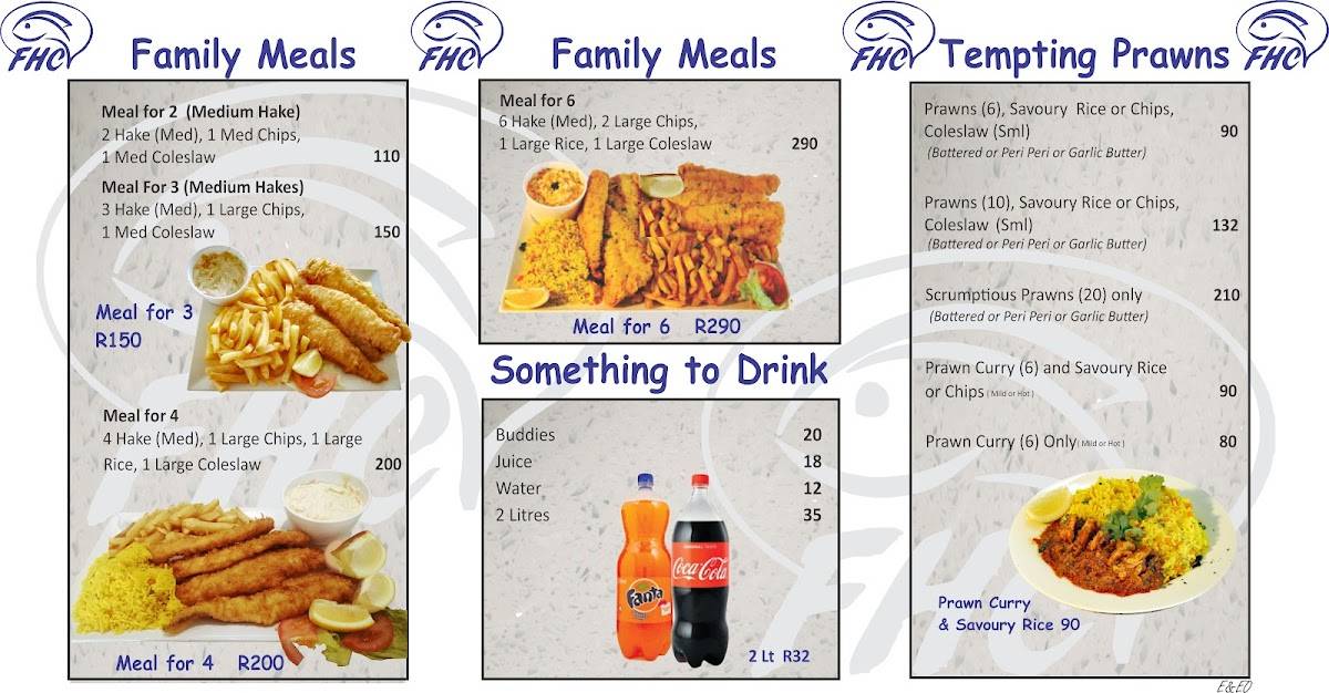 Menu at Bluff Fish & Chips The Flaky Hake Co. restaurant, Bluff