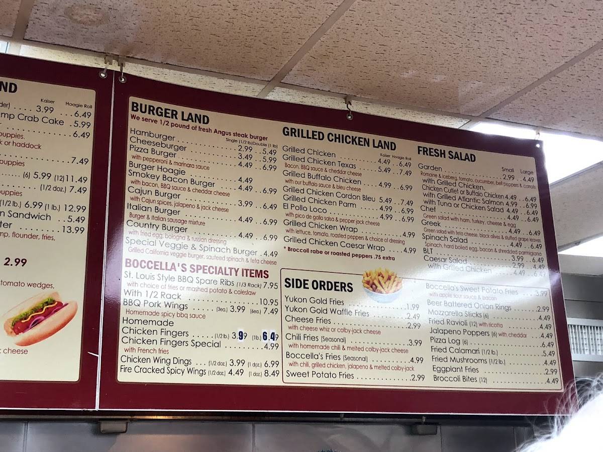 Menu at Boccella's Deli fast food, Havertown