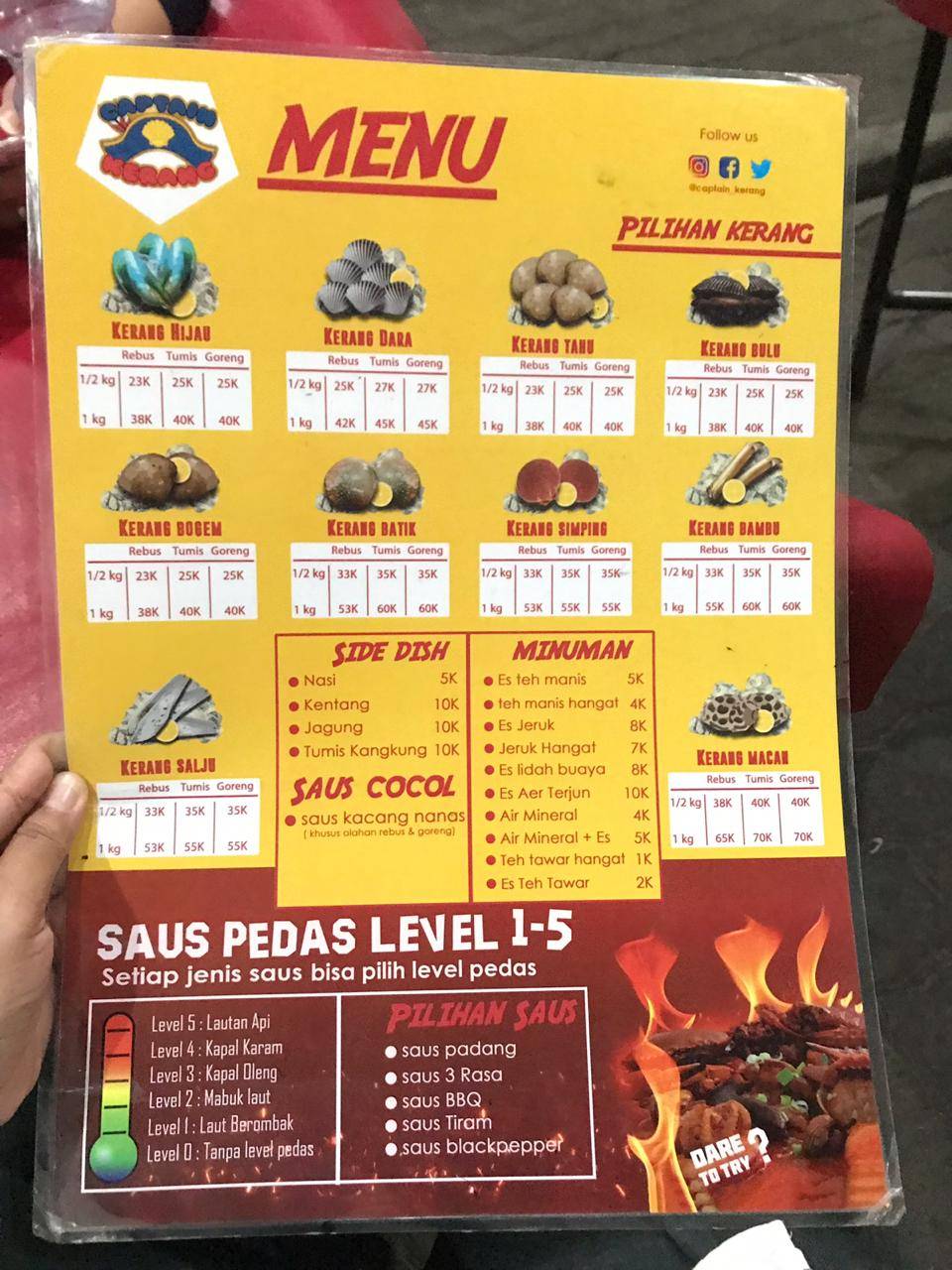 Carta del restaurante Captain Kerang - Gunung Batu, Bogor, Jl. Raya Gn ...