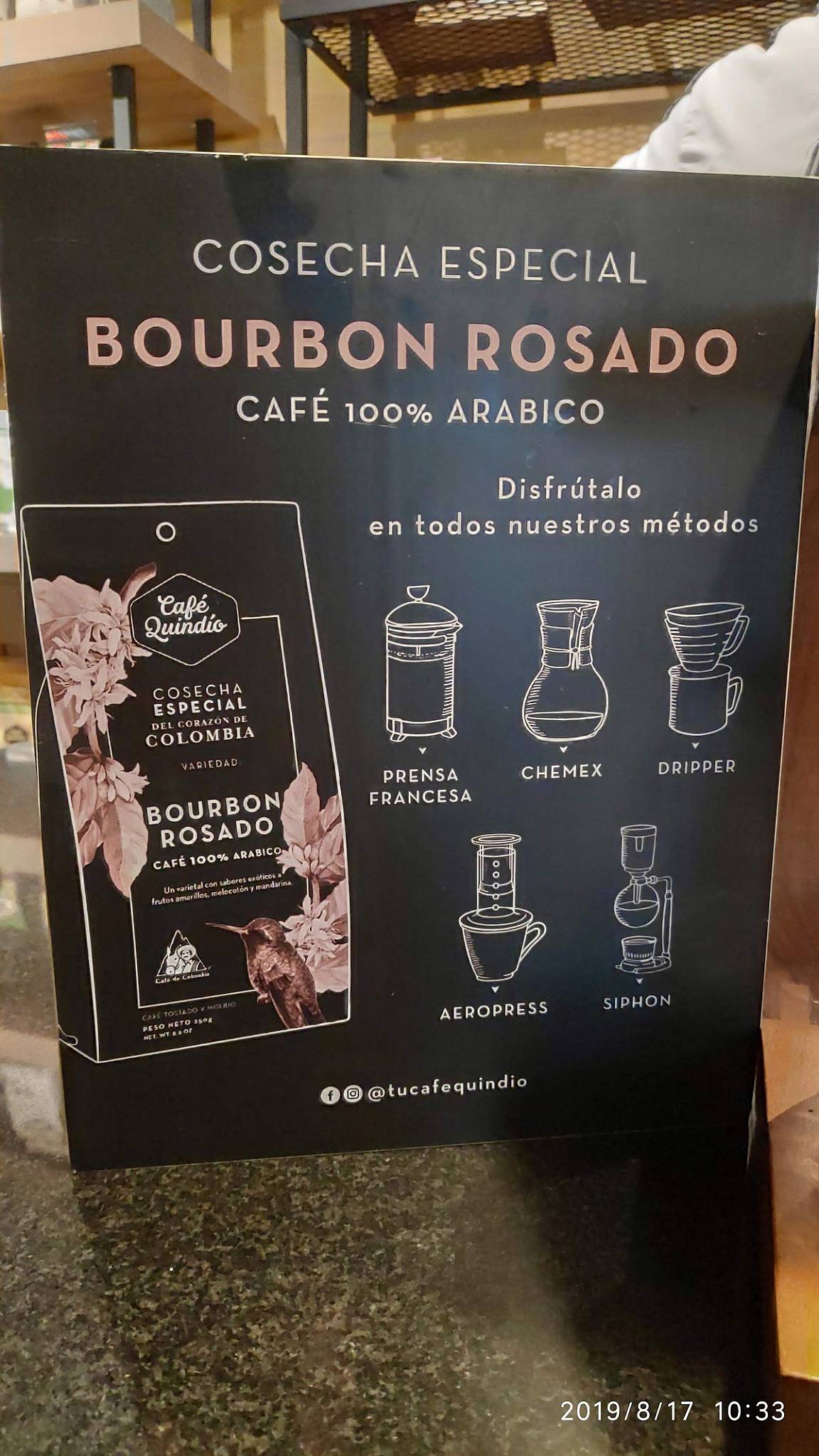 Menu at Café Quindío Nogales, Bogotá, Cl. 76 #11-35