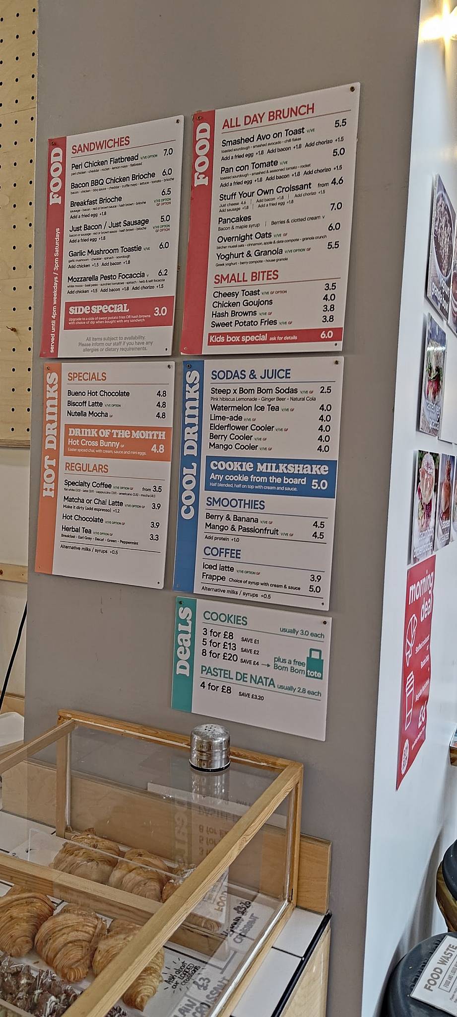 Menu at Bom Bom Patisserie cafe, Loughborough, Canal House