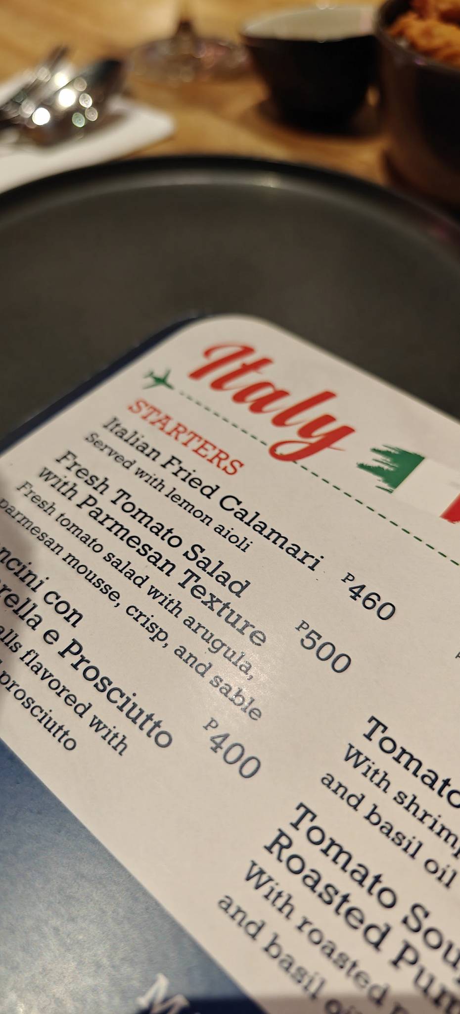 Menu at Bom Gosto, One Ayala restaurant, Makati