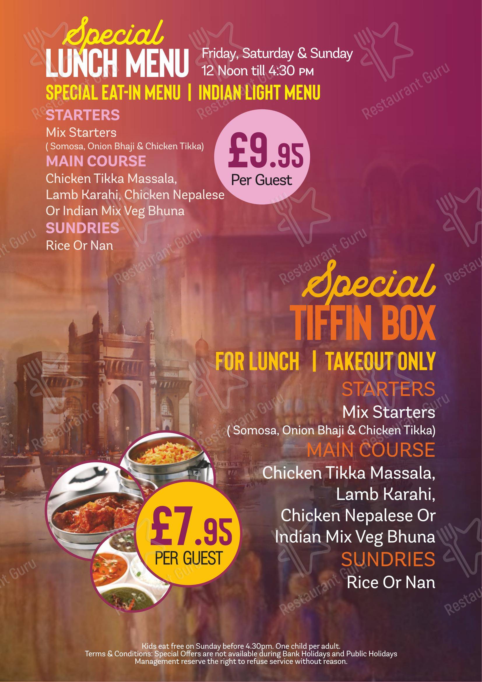 Menu at Bombay 8 Indian Restaurant, Warrington
