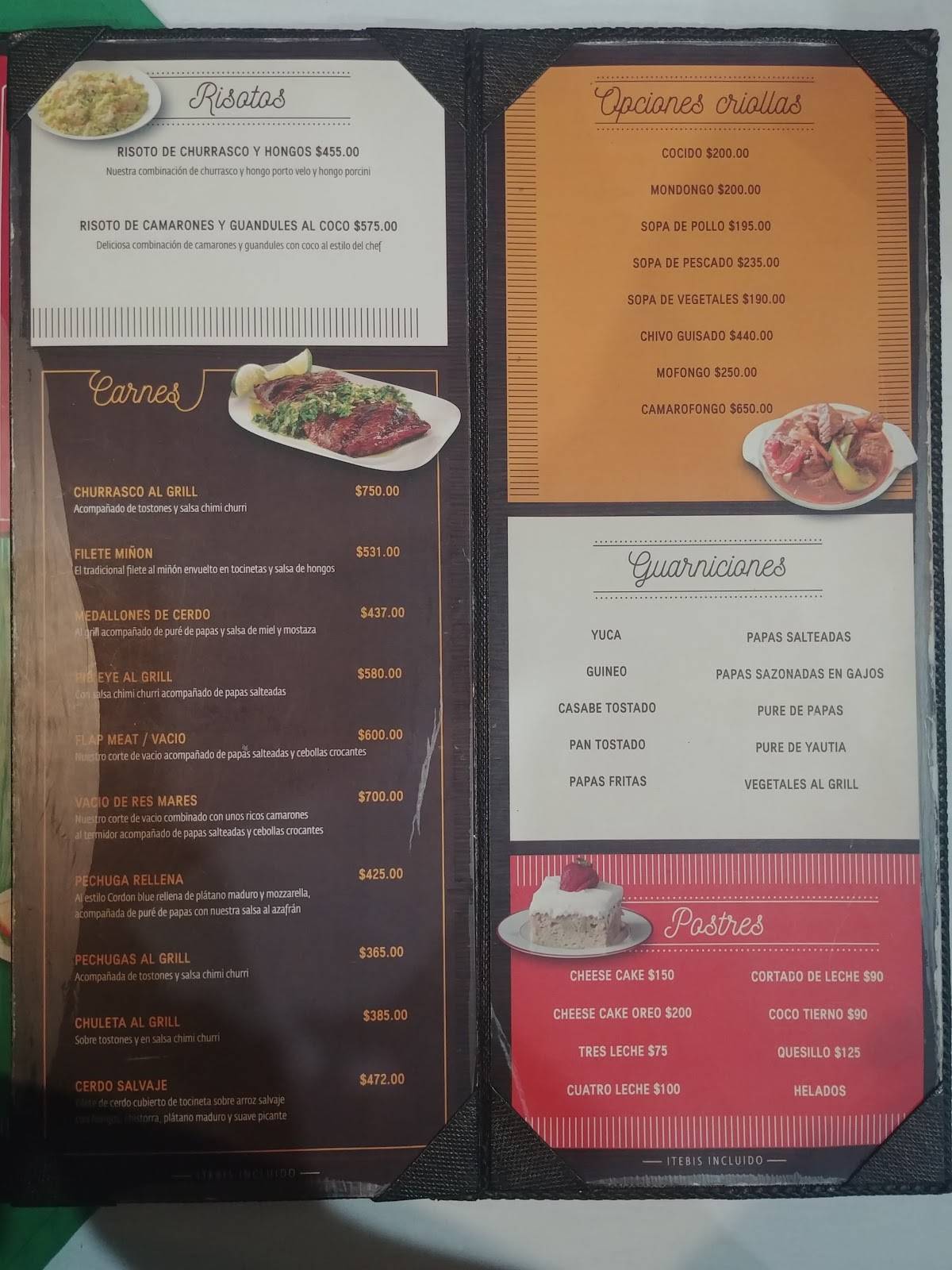 Carta de Restaurante Plaza Merengue, Bonao, WHWR+XP5