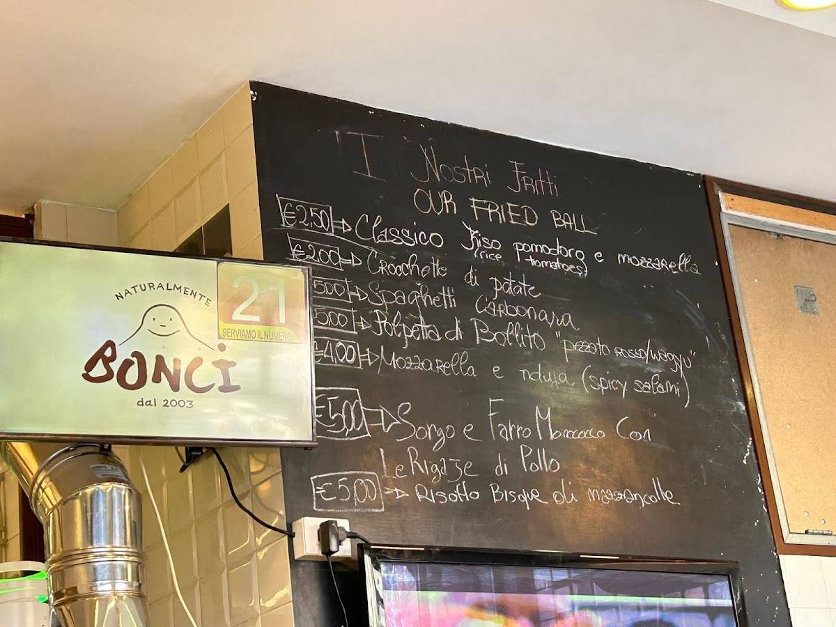 Menu at Bonci Pizzarium pizzeria, Rome