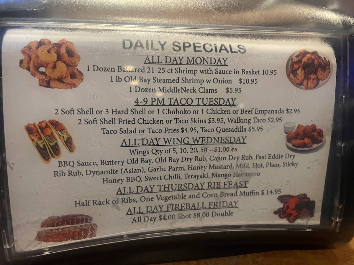 Menu at Bones-n-Shells restaurant, York