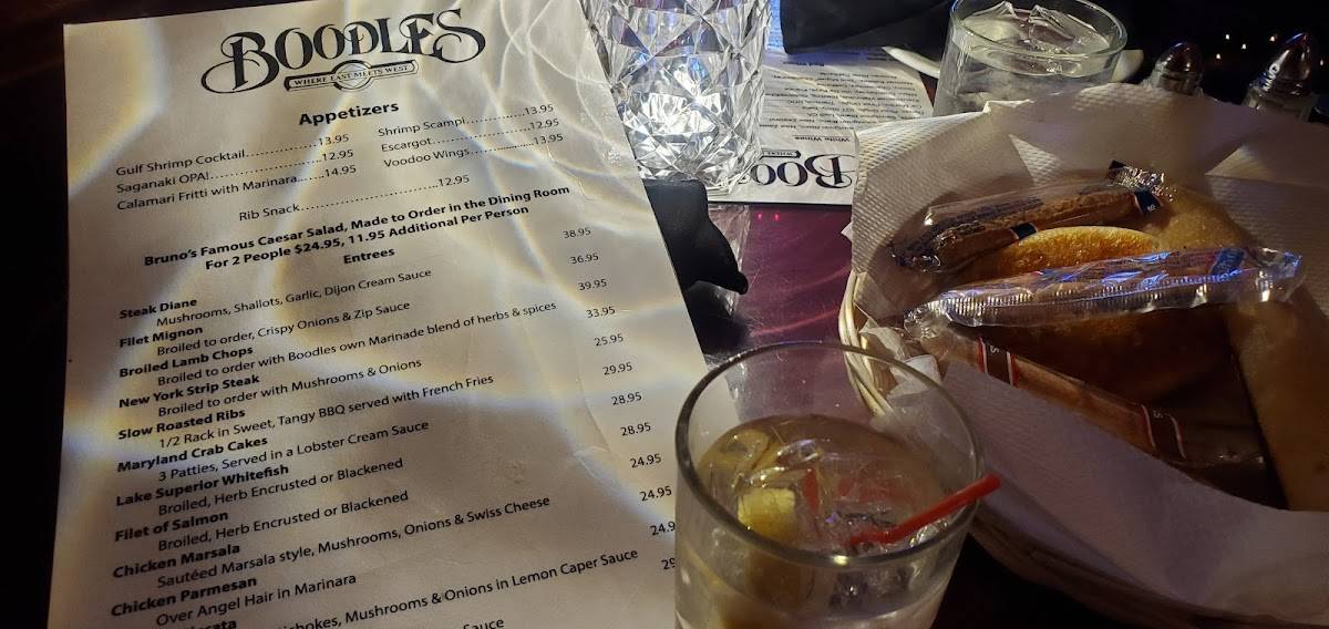 Menu at Boodles Restaurant, Madison Heights