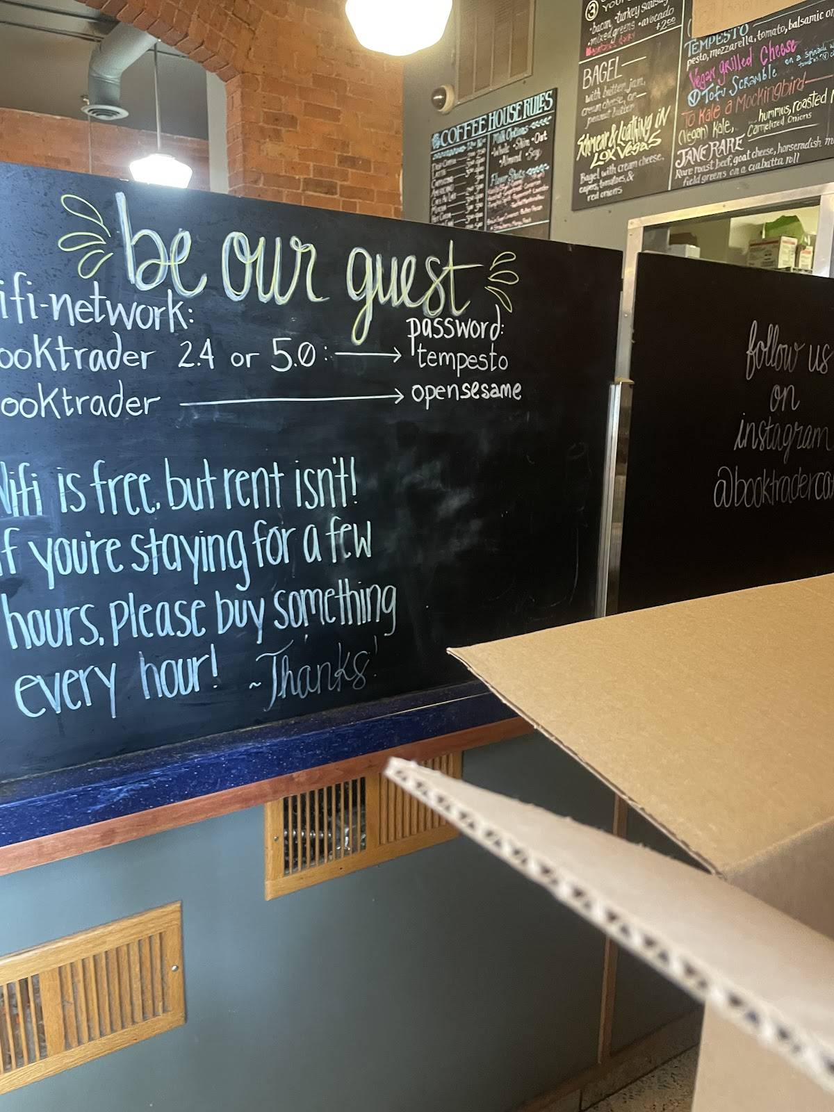 Menu at Book Trader Cafe, New Haven