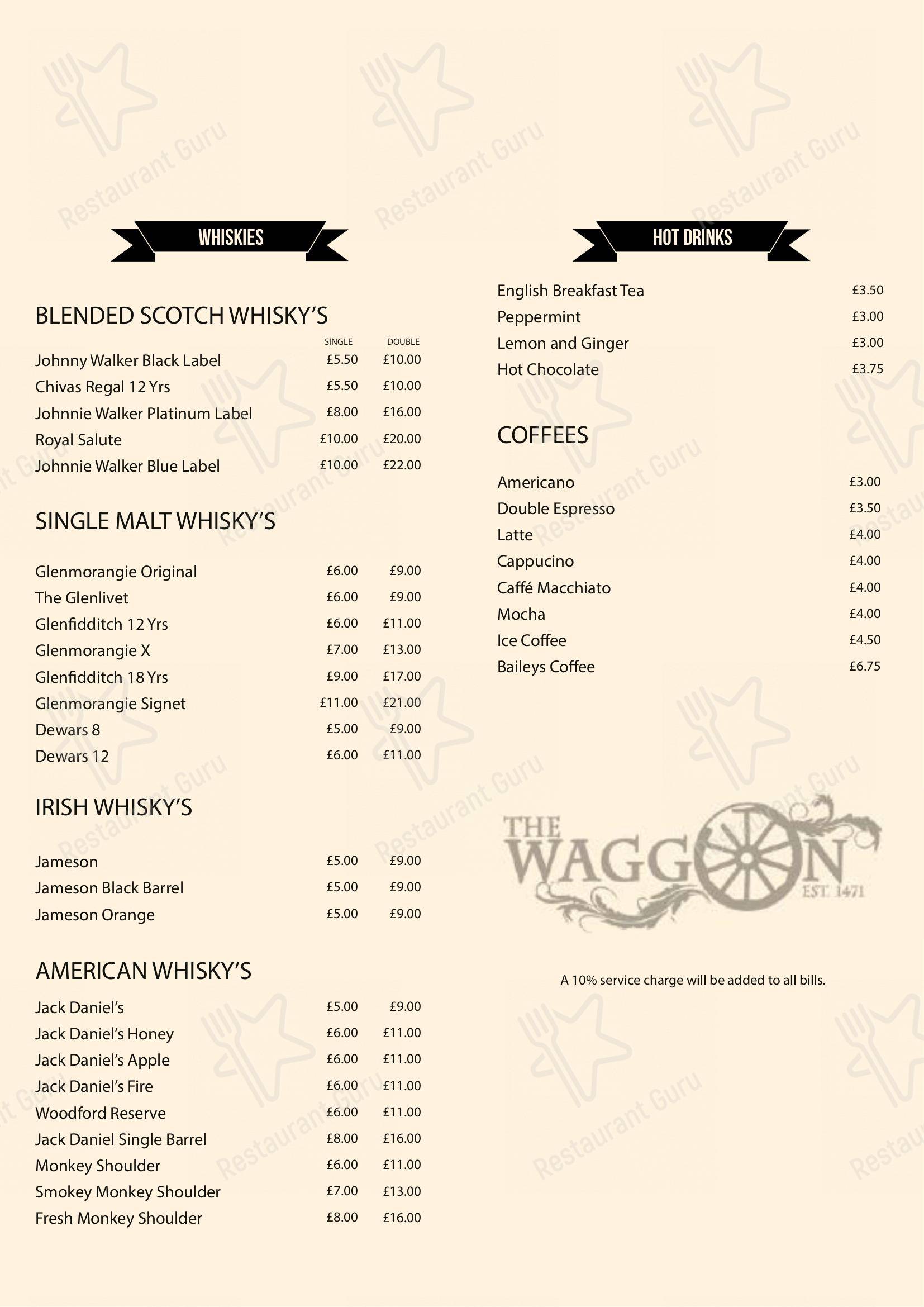 Menu at Waggon & Horses pub & bar, Borehamwood, Watling St