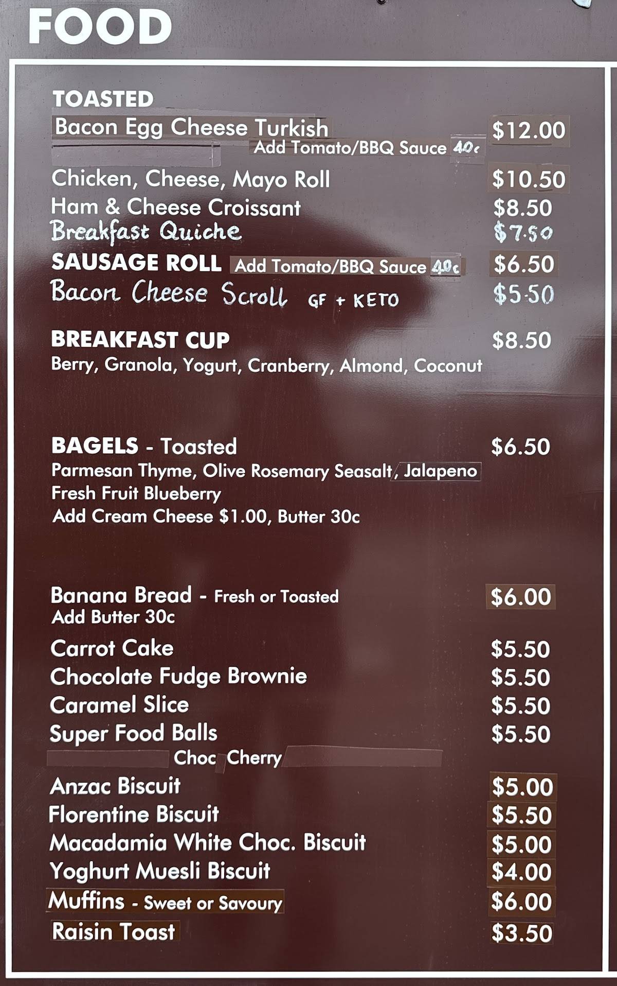 Menu at Brew Lane Drive-Thru Coffee fast food, Centennial Park