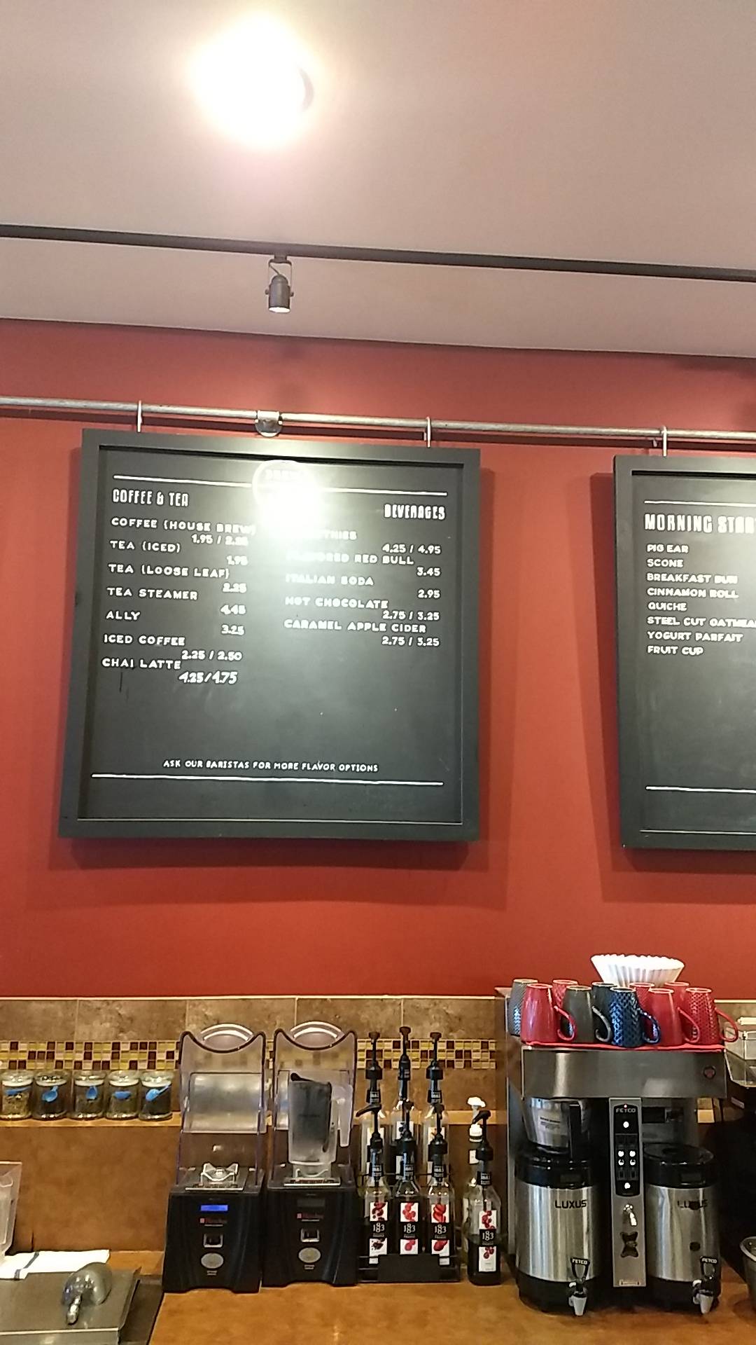 Menu at Brew N Bake cafe, Lake Jackson