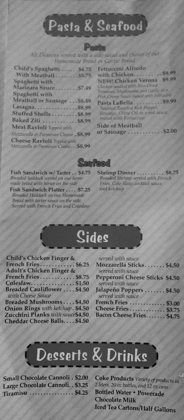Menu at Broad Avenue OIP pizzeria, Altoona